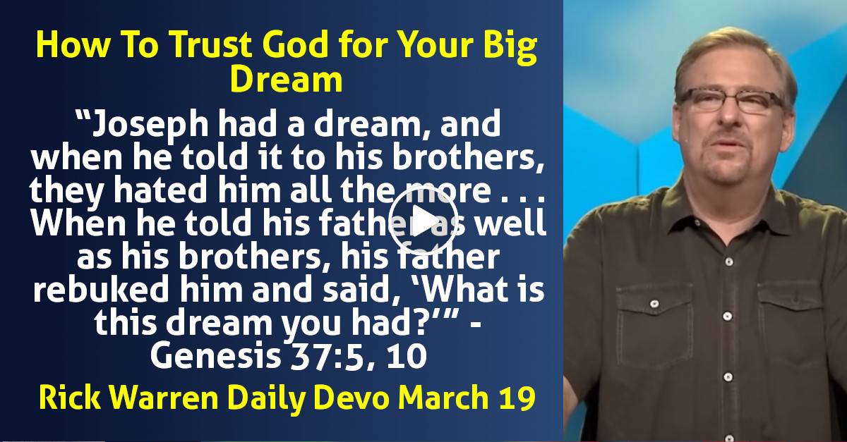 Rick Warren (March 19, 2025) Daily Devotional: How To Trust God for ...