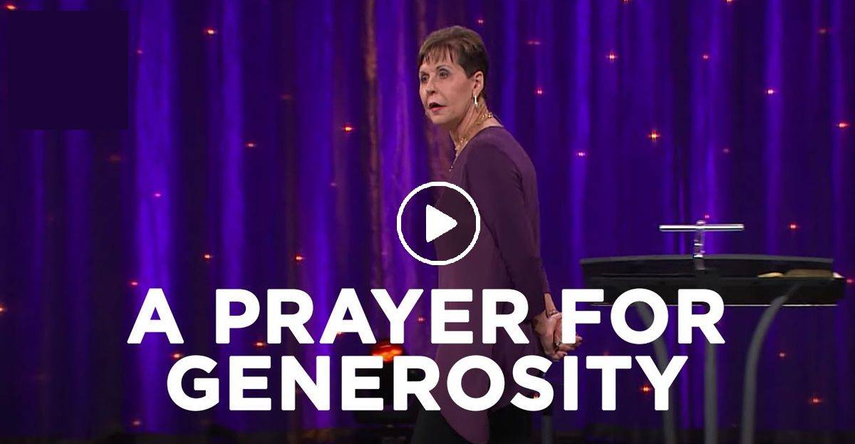 Joyce Meyer (September-05-2021) Watch Sermon: A Prayer For Generosity Joyce Meyer (September-05-2021) Watch Sermon: A Prayer For Generosity